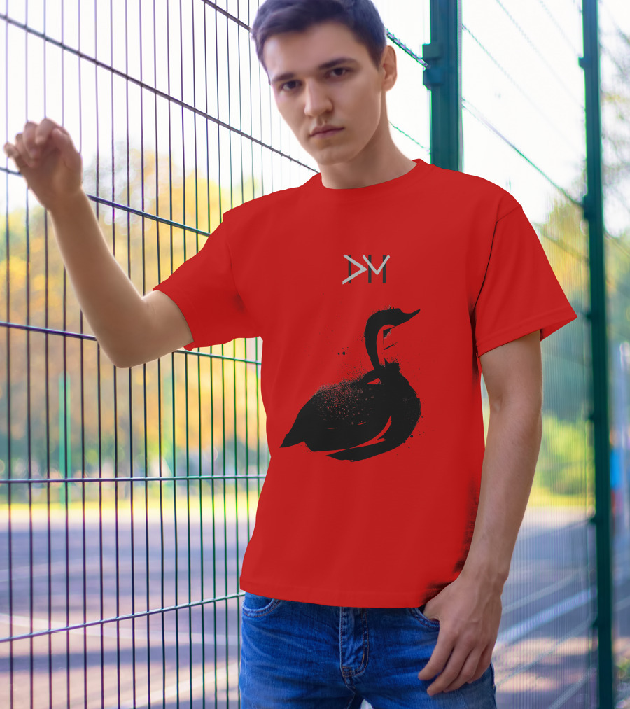 Dpm Swan Graphic On Red T-Shirt