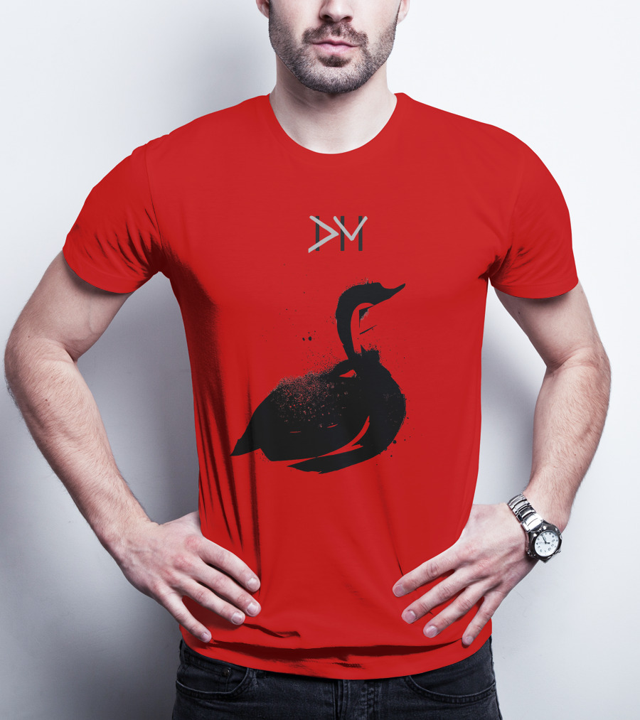 Dpm Swan Graphic On Red T-Shirt