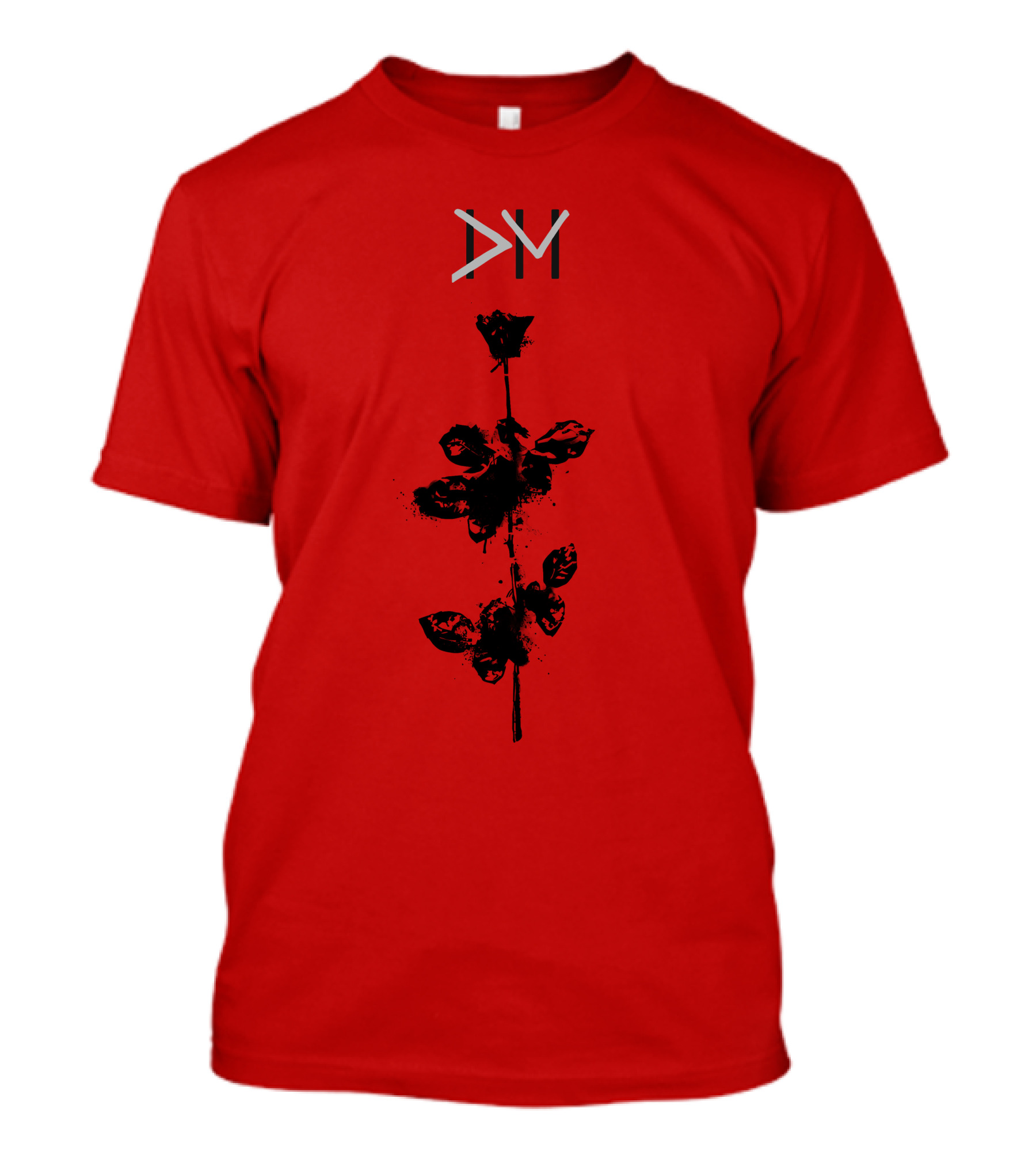 Dpm 46 Black Rose Graphic On Red T-Shirt