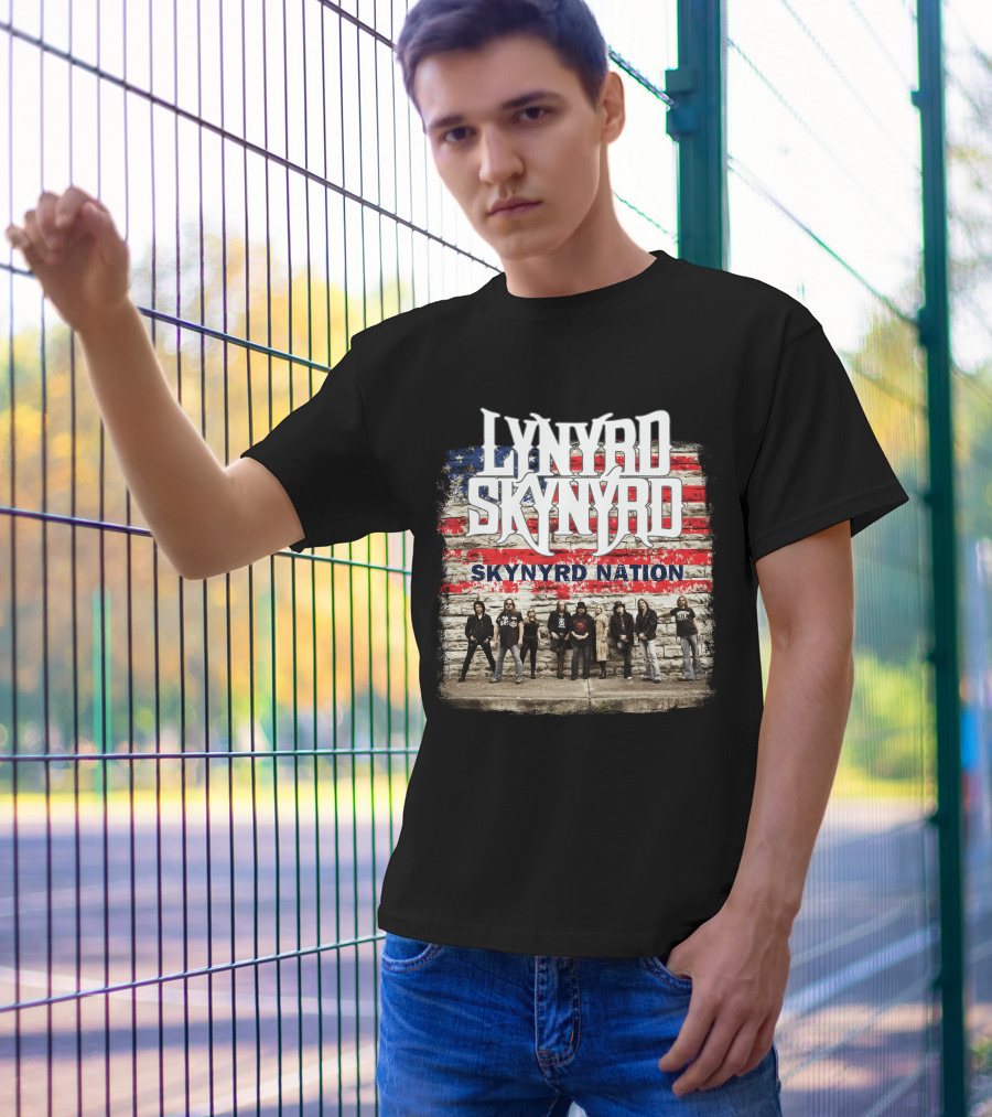 Lynyrd Skynyrd Skynyrd Nation American Flag Band Members T-Shirt