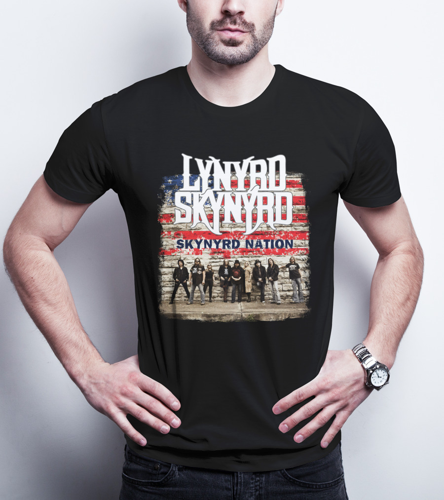 Lynyrd Skynyrd Skynyrd Nation American Flag Band Members T-Shirt