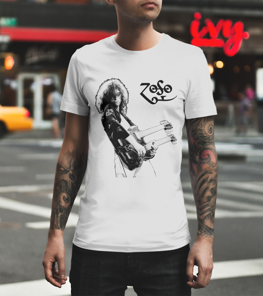 Zoso Lzp Double Neck Guitar T-Shirt