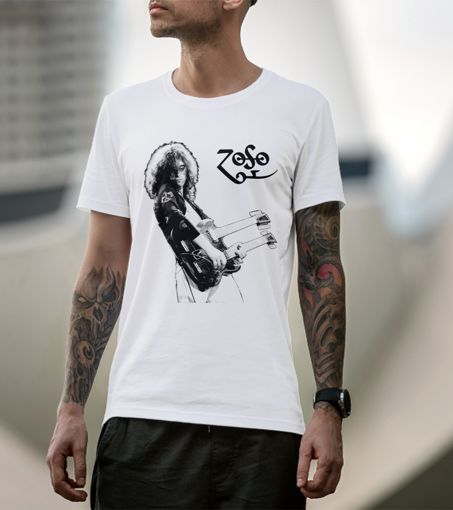 Zoso Lzp Double Neck Guitar T-Shirt