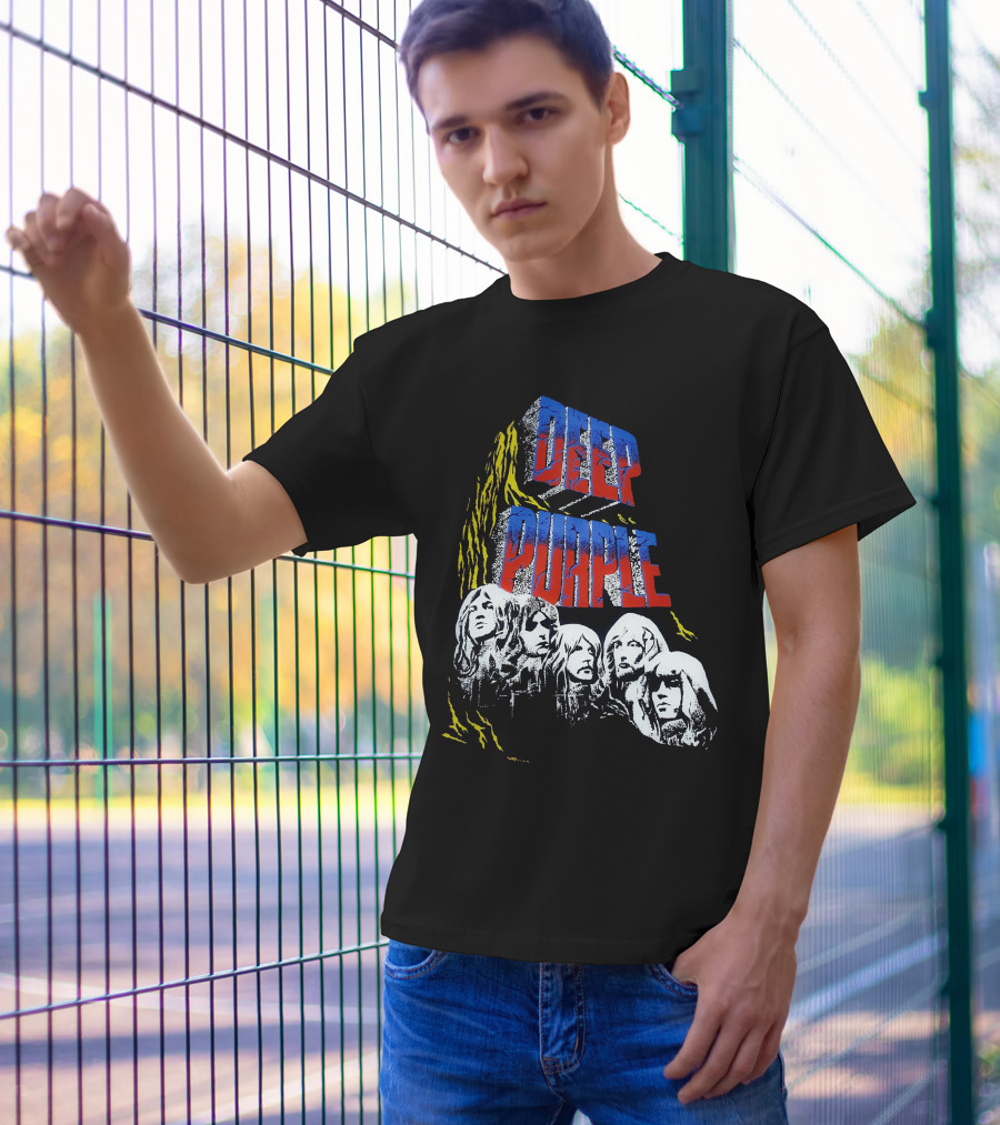 Deep Purple Iconic Band Illustration Album Cover Style T-Shirt
