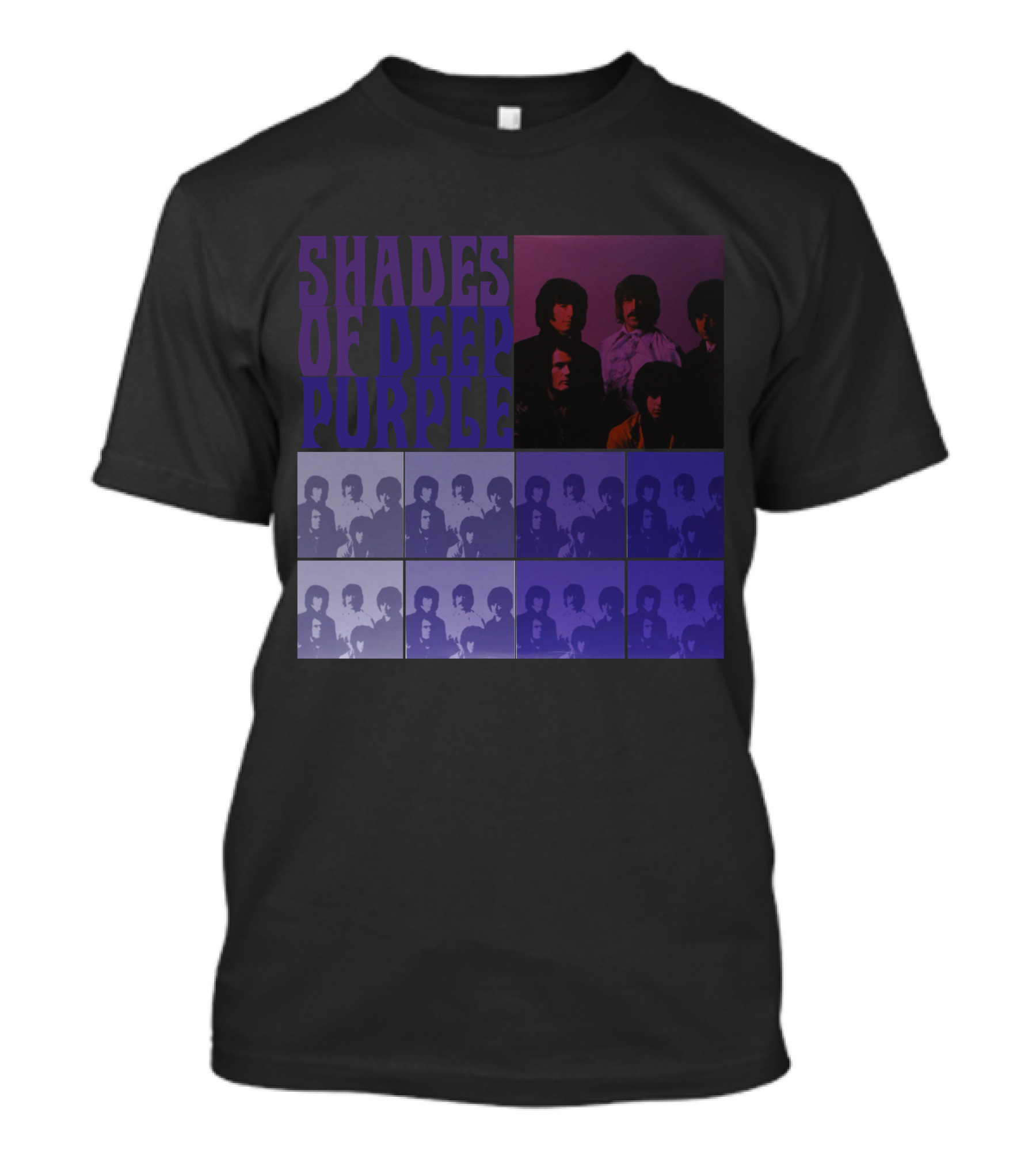 Shades Of Deep Purple Band Photo Collage T-Shirt