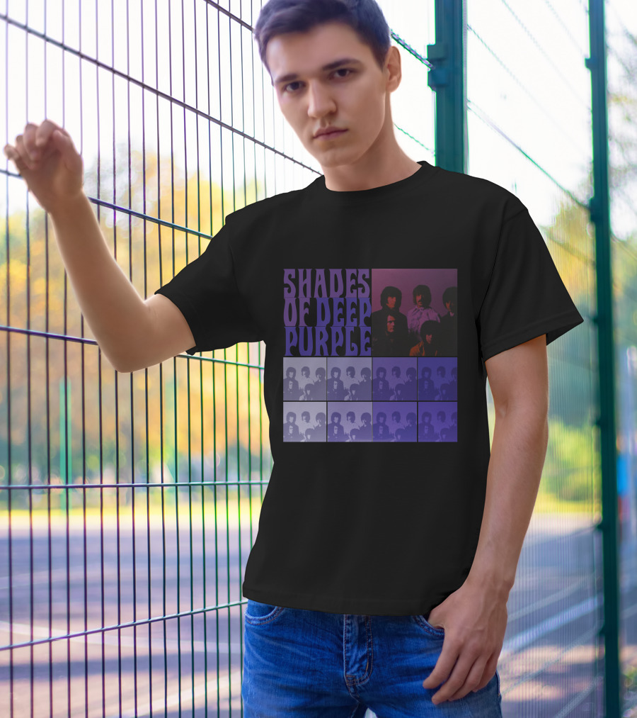Shades Of Deep Purple Band Photo Collage T-Shirt