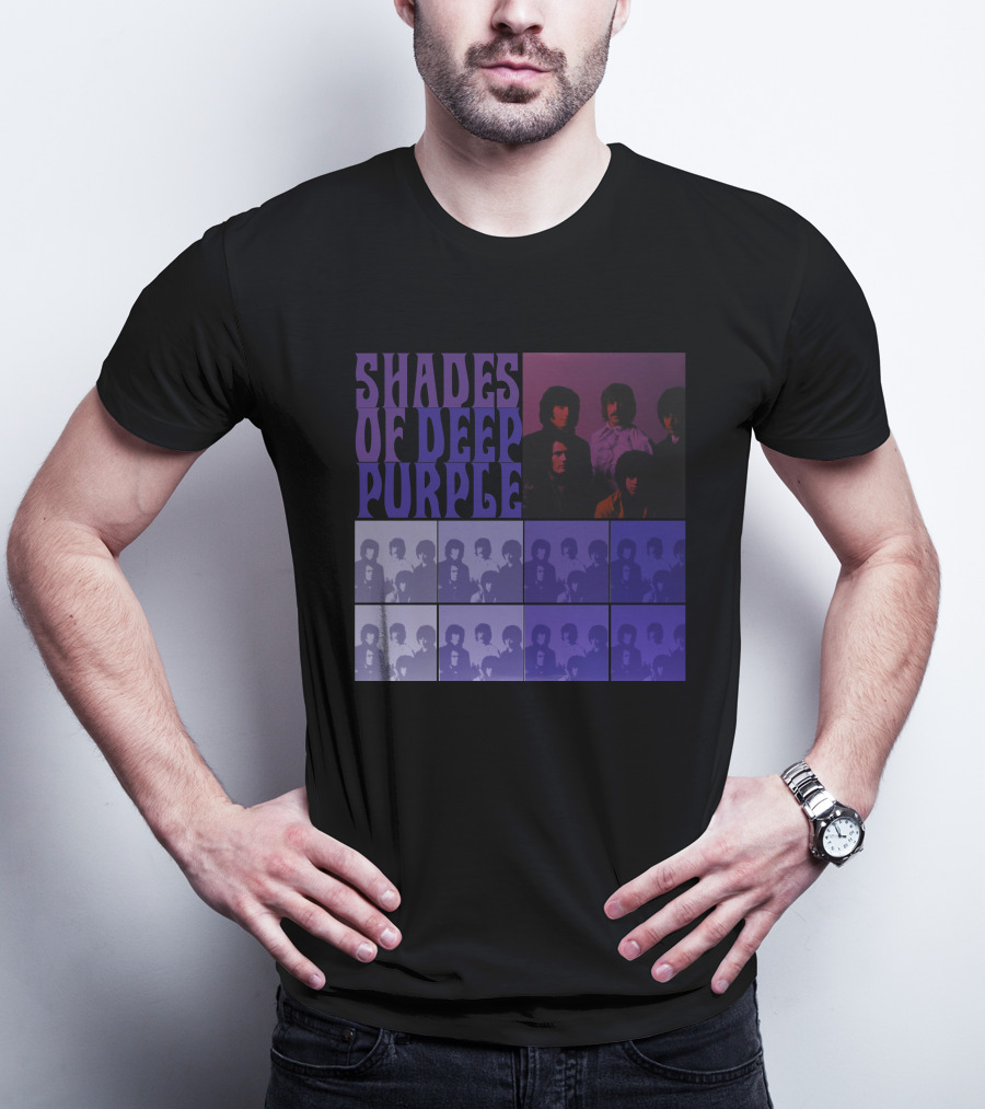 Shades Of Deep Purple Band Photo Collage T-Shirt
