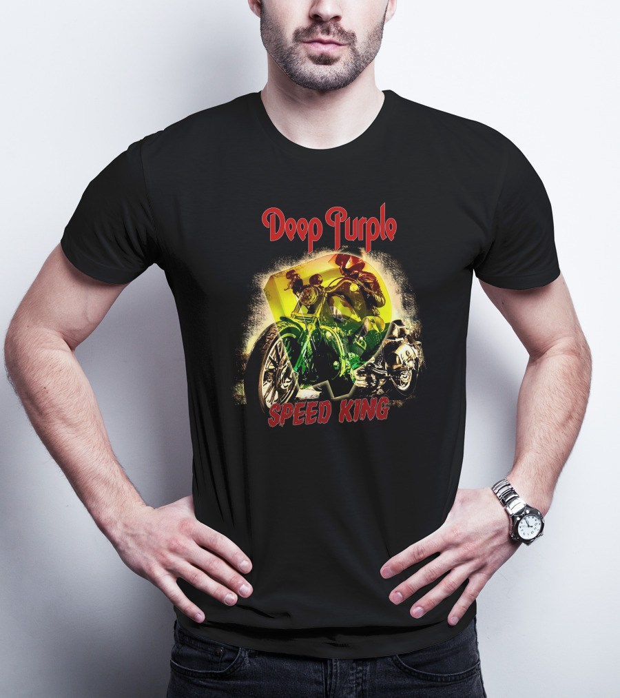 Deep Purple Speed King Motorcycle Art T-Shirt