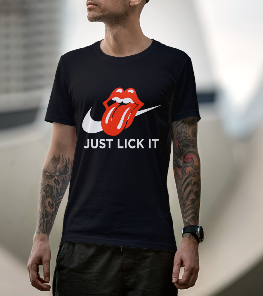 Rolling Lips Logo Just Lick It Swoosh T-Shirt