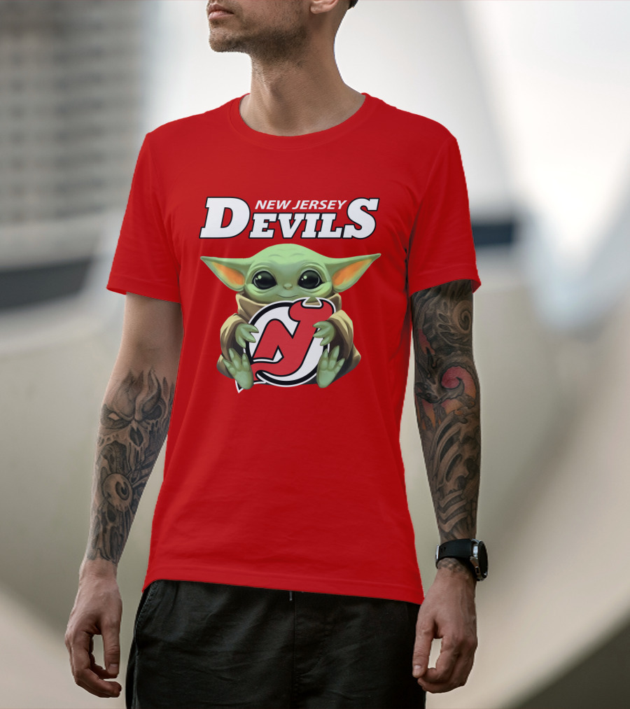 New Jersey Devils Baby Yoda Hockey Fan T-Shirt