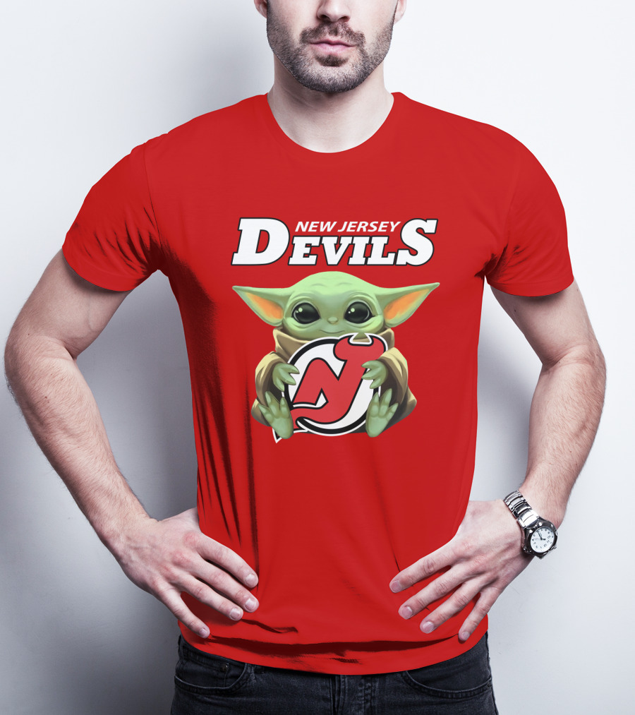 New Jersey Devils Baby Yoda Hockey Fan T-Shirt