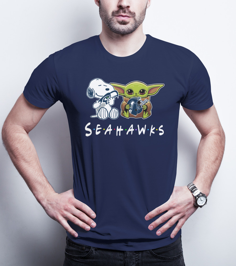 Snoopy Baby Yoda Seahawks T-Shirt