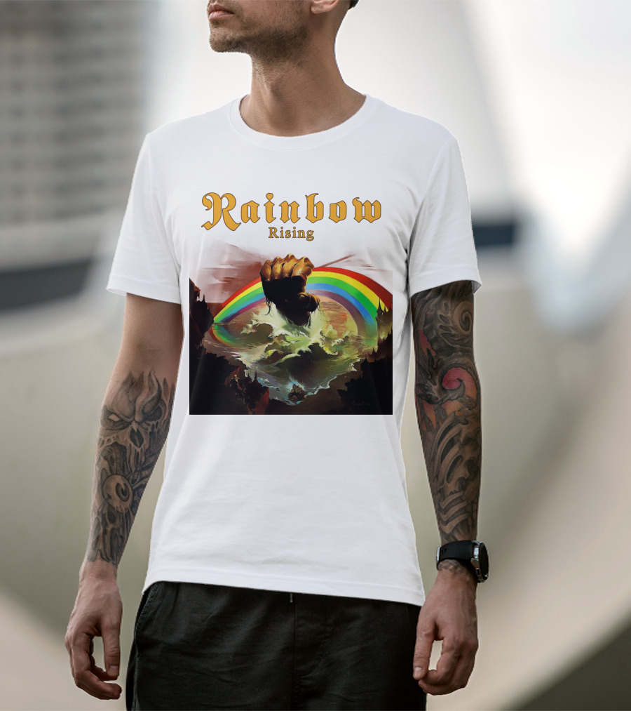 Rainbow Rising Fist And Rainbow Wave T-Shirt