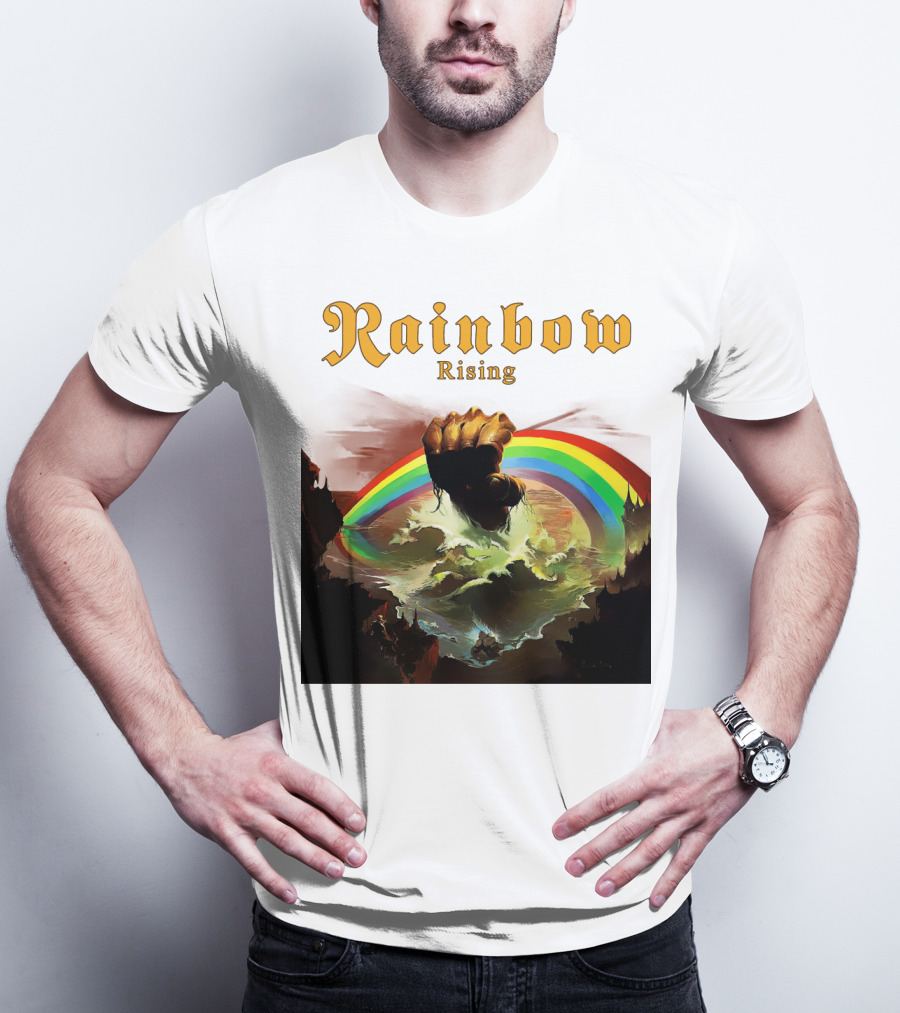 Rainbow Rising Fist And Rainbow Wave T-Shirt