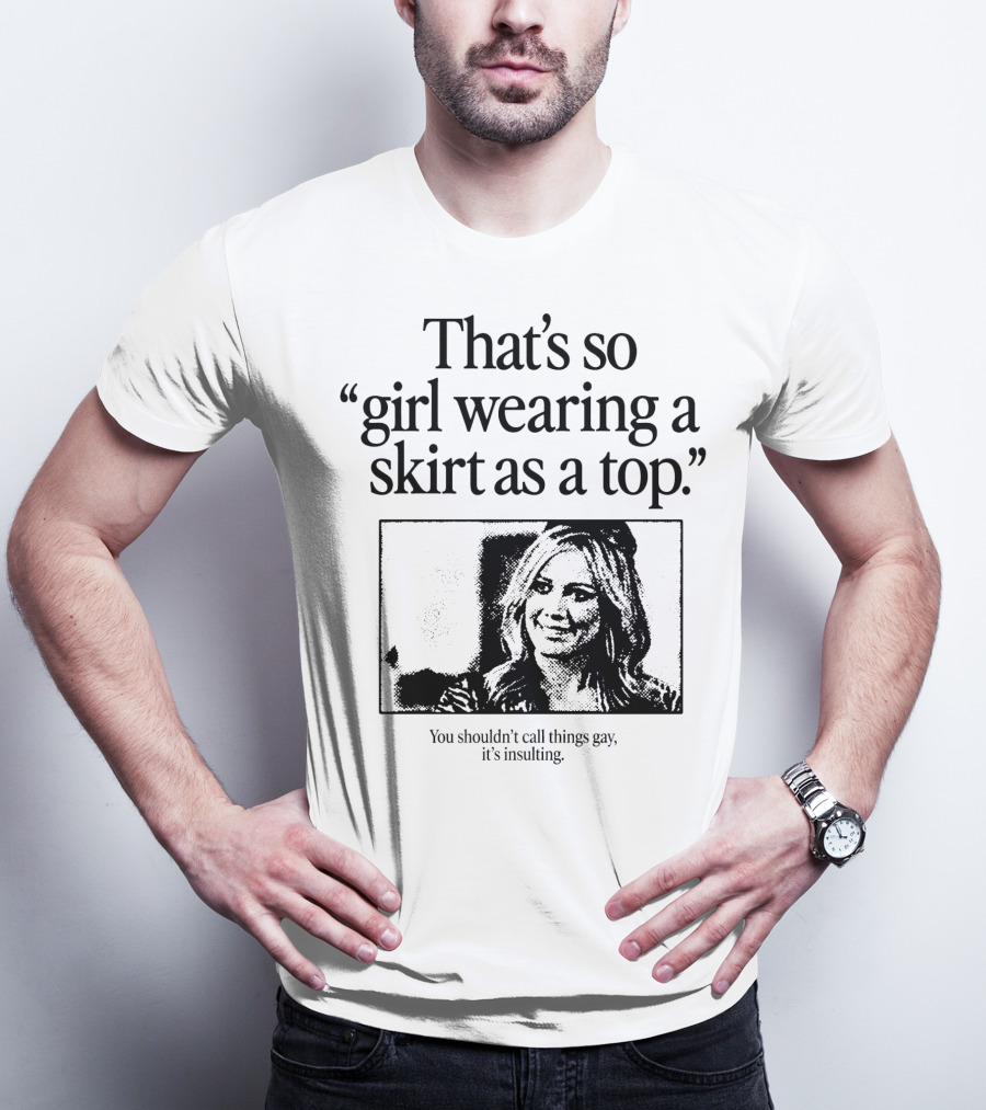 Girl Wearing A Skirt As A Top T-Shirt
