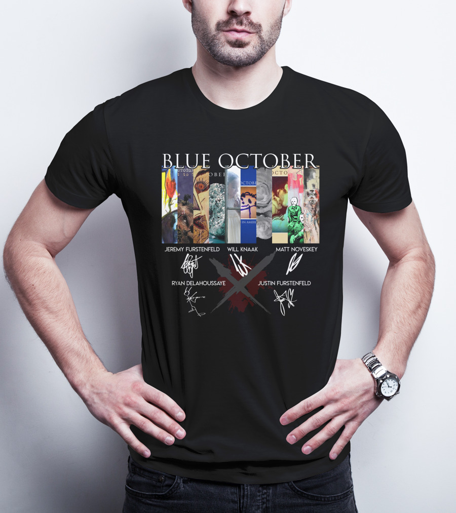 Blue October Jeremy Furstenfeld Will Knaak Matt Noveskey Ryan Delahoussaye Justin Furstenfeld T-Shirt