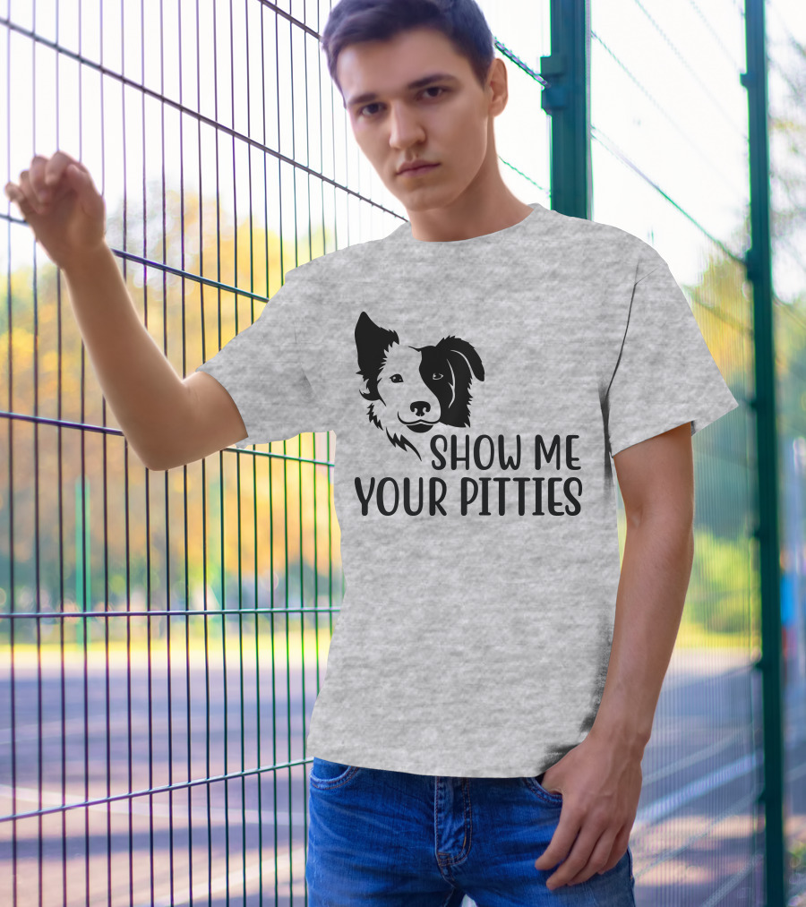 Show Me Your Pitties Dog Face Silhouette T-Shirt