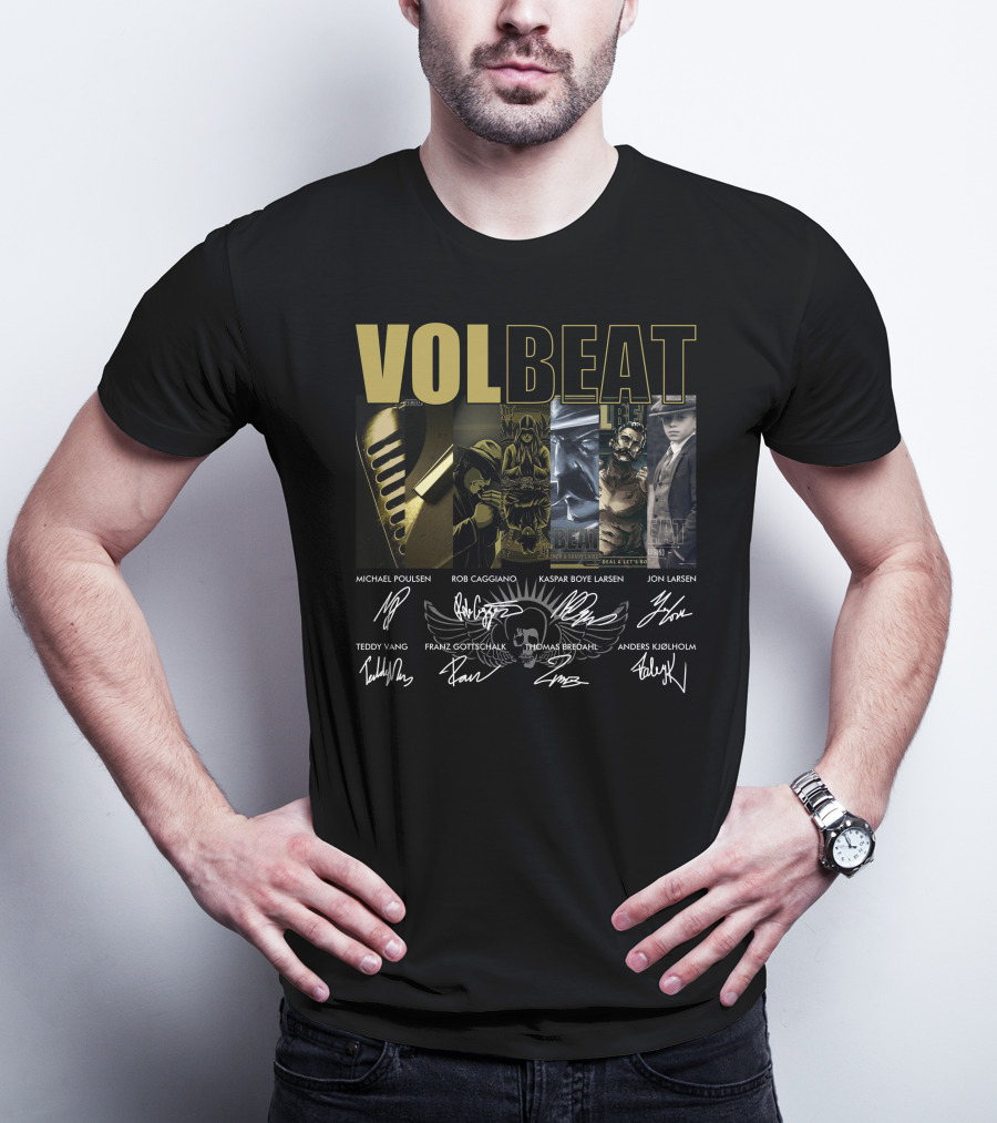 Volbeat Band Member Signatures And Album Art T-Shirt