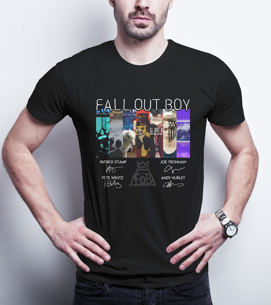 Fall Out Boy Signed Album Cover Foil Poster T-Shirt