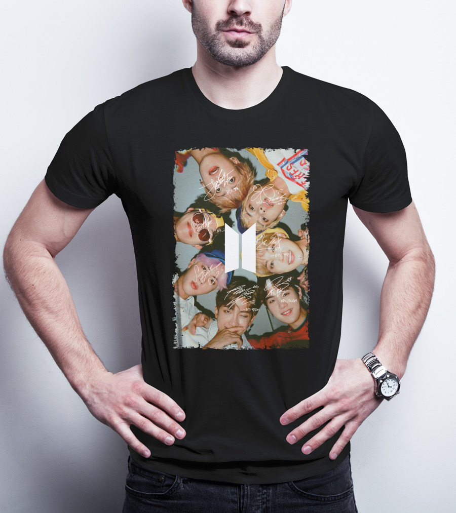 Bts Photo Collage With Autographs T-Shirt