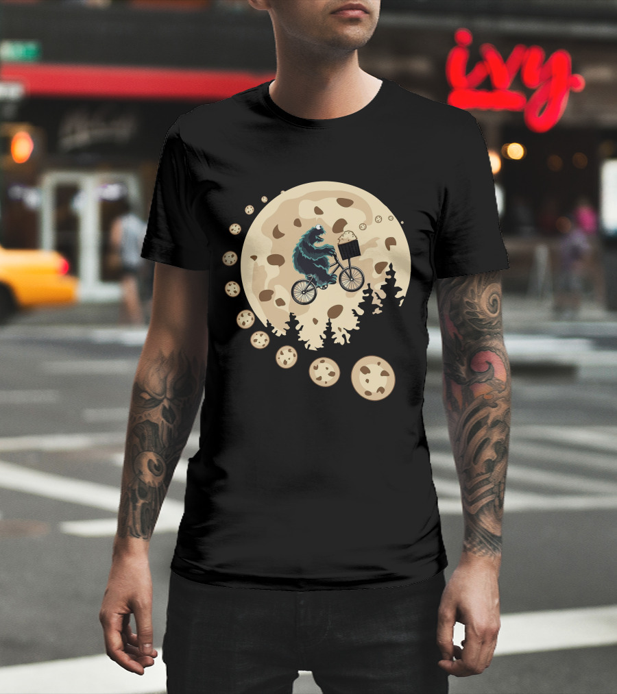 Cookie Monster Cycling Moon Adventure T-Shirt