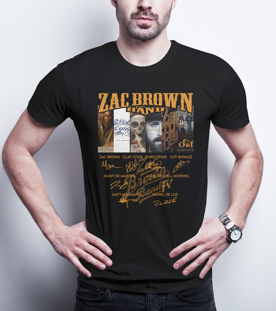 Zac Brown Band Jekyll And Hyde Album Art And Signatures T-Shirt