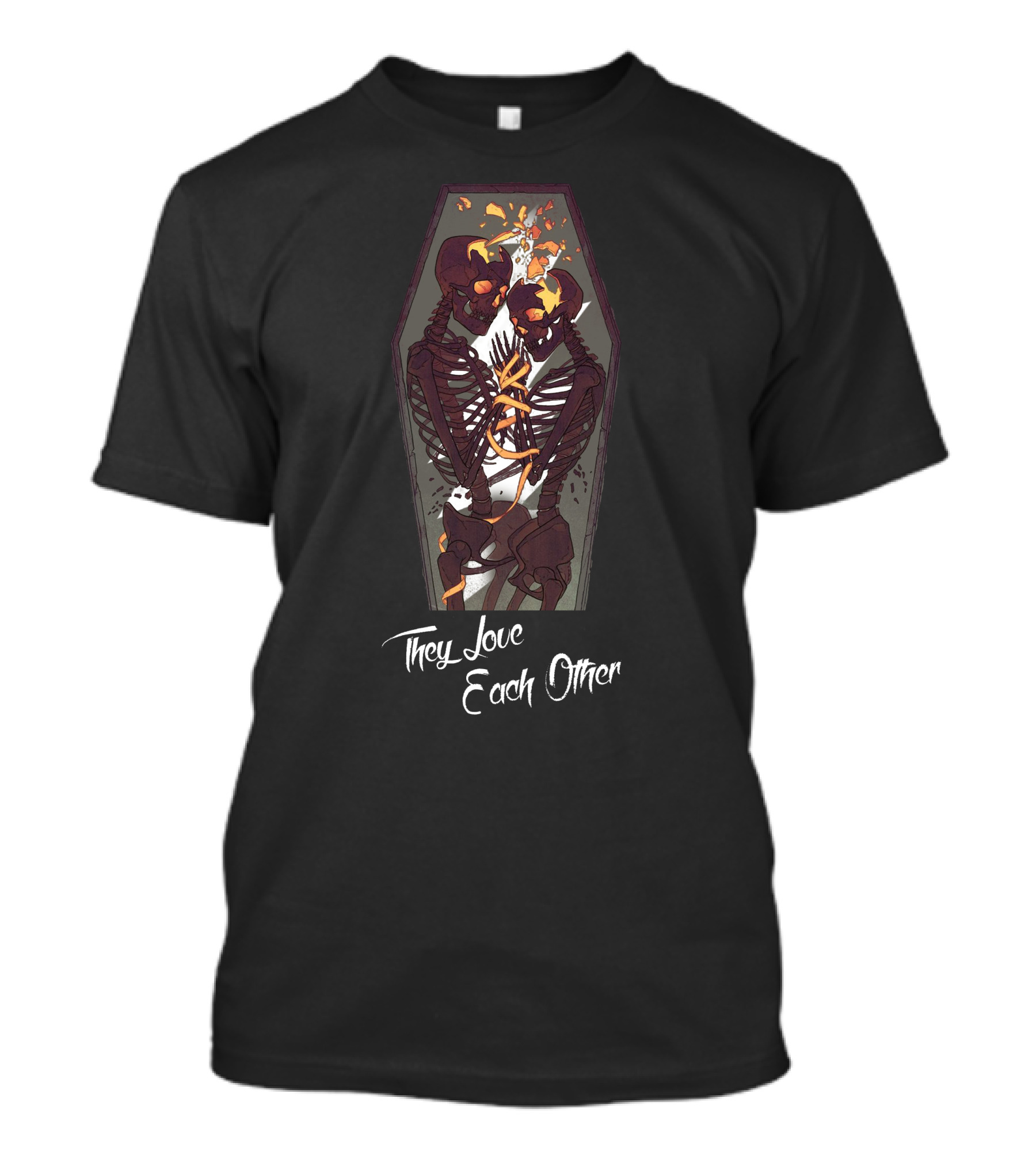 They Love Each Other Skeletons Embrace Coffin T-Shirt