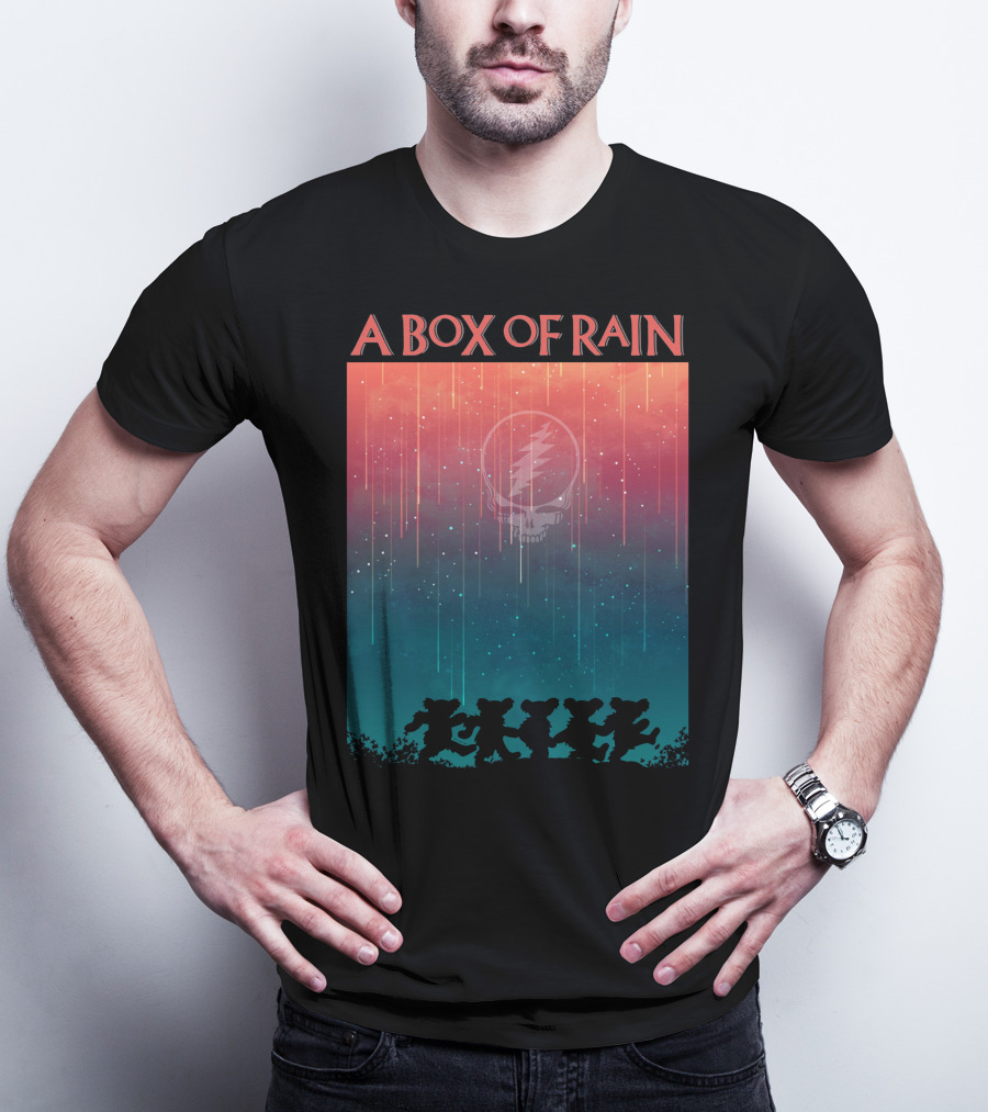 A Box Of Rain Grateful Dead Dancing Bears Steal Your Face T-Shirt