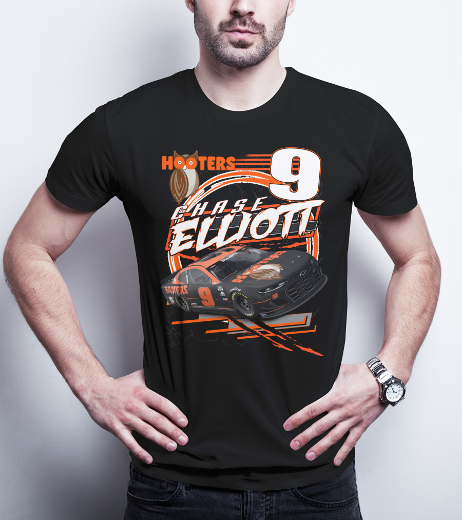 Chase Elliott Hooters 9 Nascar Racing Car T-Shirt