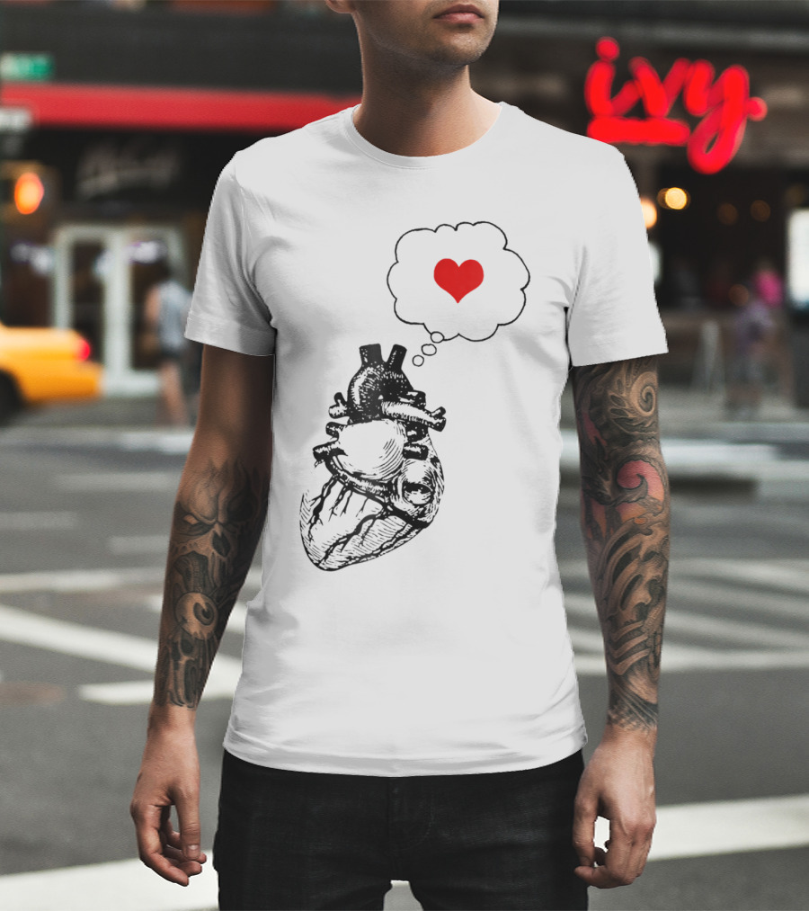 Anatomical Heart With Red Love Symbol Valentine T-Shirt