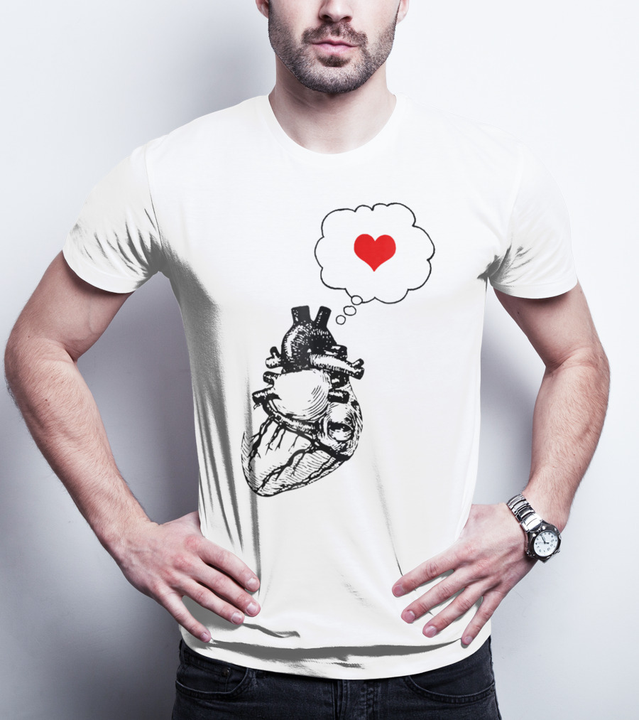 Anatomical Heart With Red Love Symbol Valentine T-Shirt