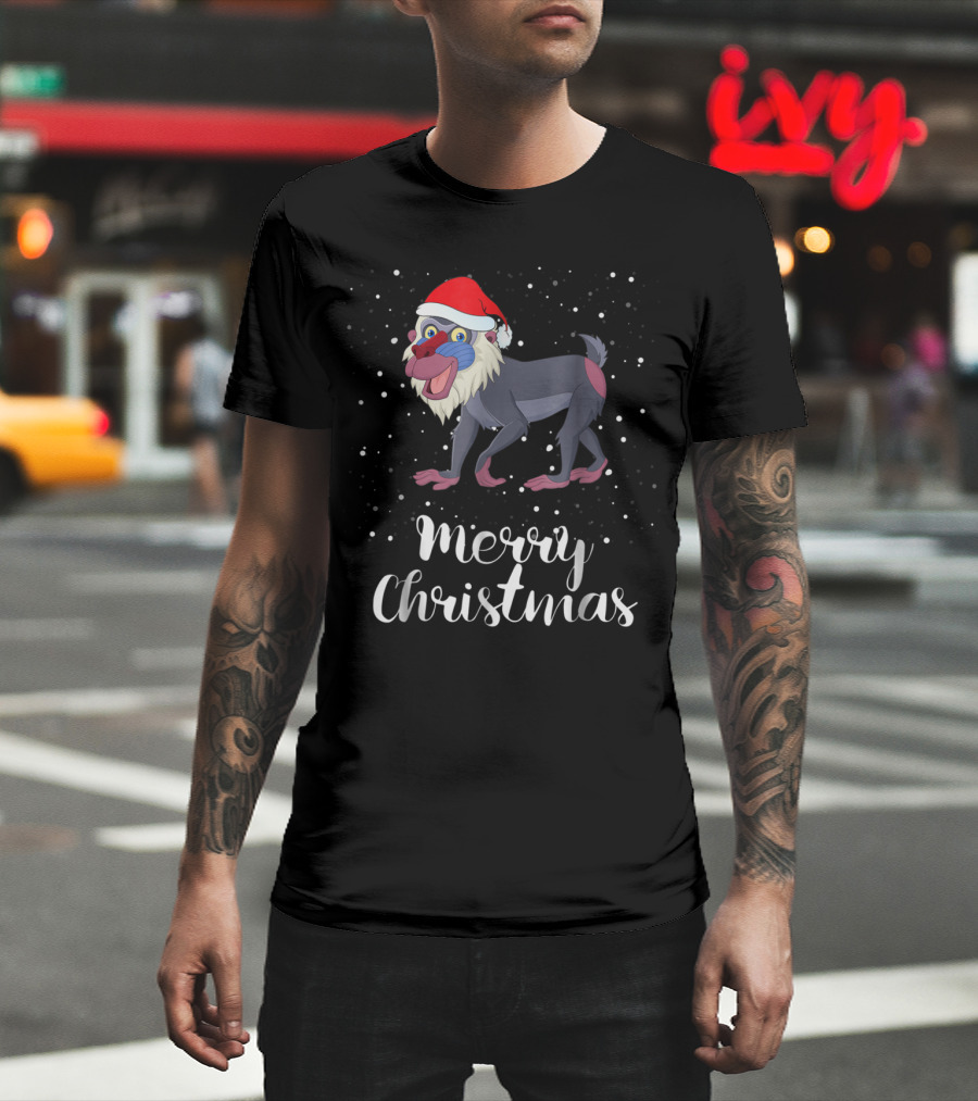 Merry Christmas Baboon Funny Family Group Matching T-Shirt