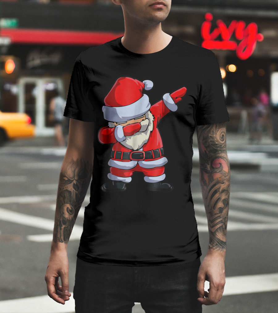 Christmas Dabbing Santa Kids Xmas Tees9 Iconic Festive Dance Motif T-Shirt