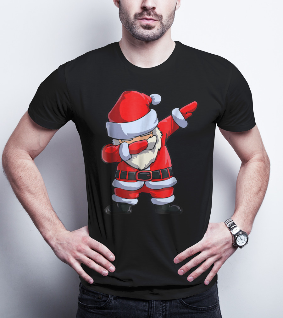 Christmas Dabbing Santa Kids Xmas Tees9 Iconic Festive Dance Motif T-Shirt