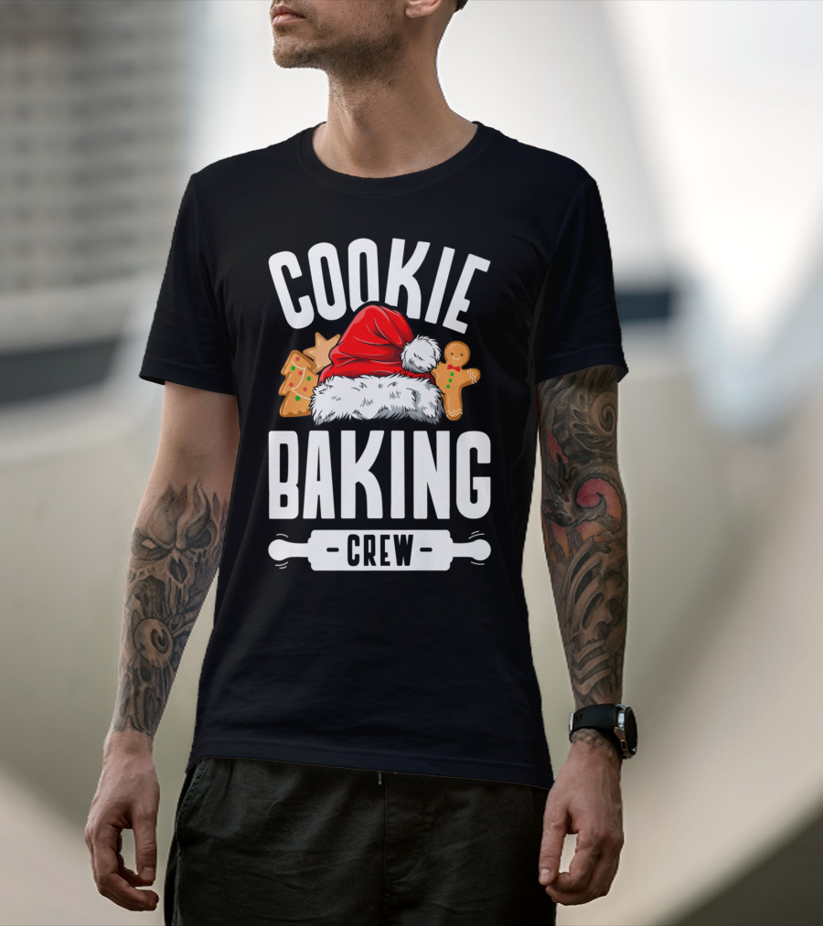Cookie Baking Crew Christmas Family Gingerbread Team Santa Hat T-Shirt