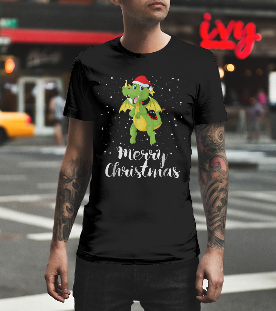 Merry Christmas Dragon Funny Matching Family Group T-Shirt