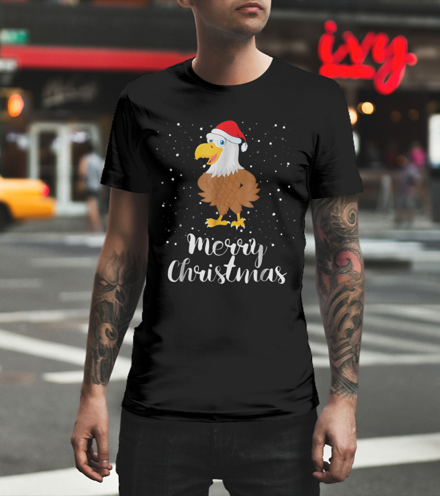 Merry Christmas Eagle Funny Christmas Matching Family Group T-Shirt