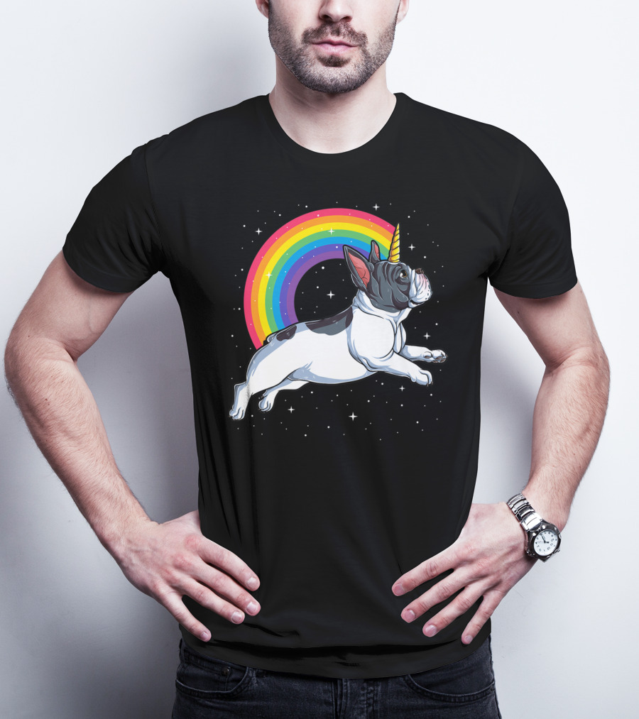 French Bulldog Unicorn Rainbow Galaxy Frenchicorn Kids Space Adventure T-Shirt