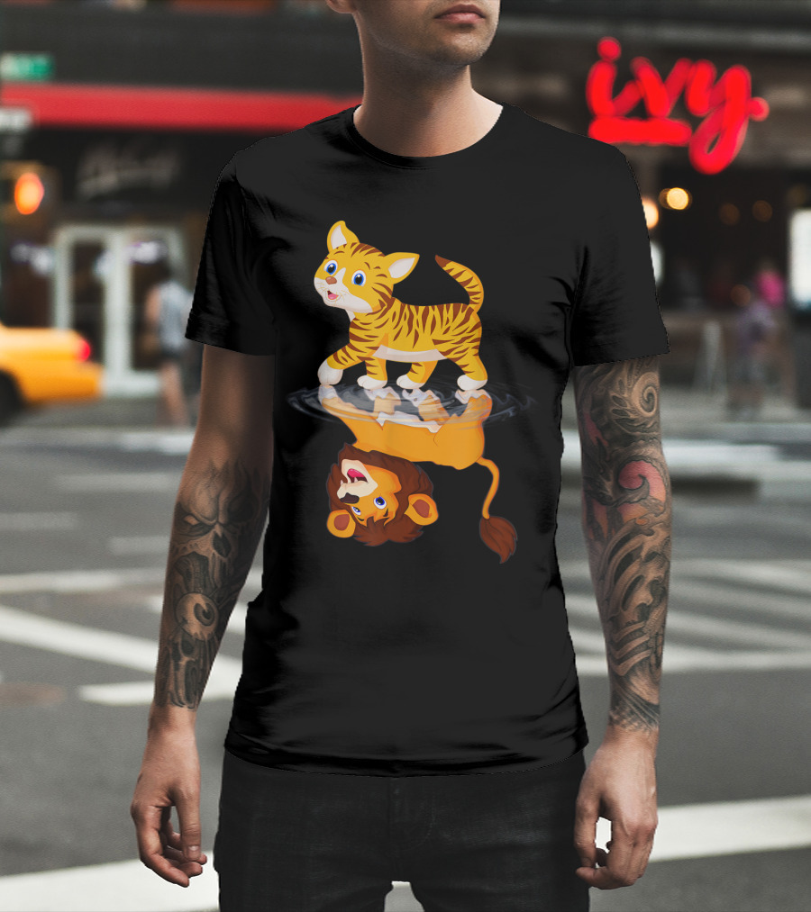 Funny Cat Lover Bengal Cat Reflection As Bengal Tiger T-Shirt