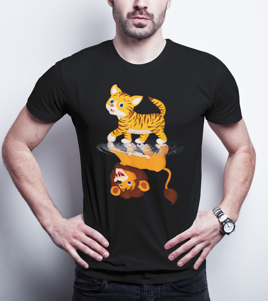 Funny Cat Lover Bengal Cat Reflection As Bengal Tiger T-Shirt
