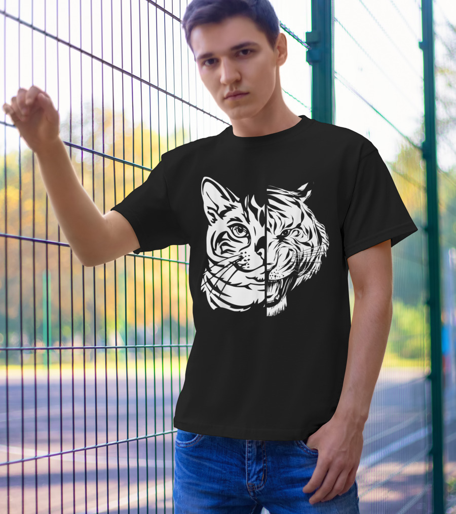 Funny Cat Lover Bengal Cat Shadow Bengal Tiger Fusion T-Shirt