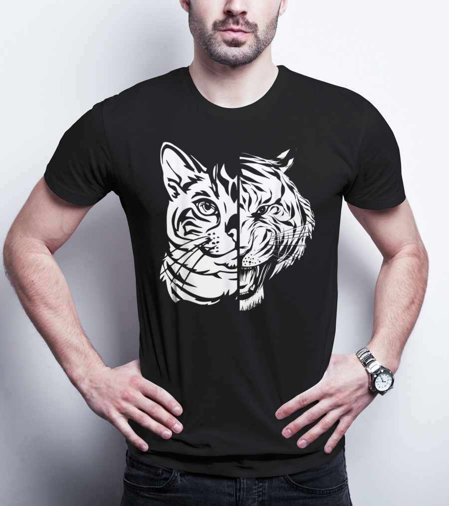 Funny Cat Lover Bengal Cat Shadow Bengal Tiger Fusion T-Shirt