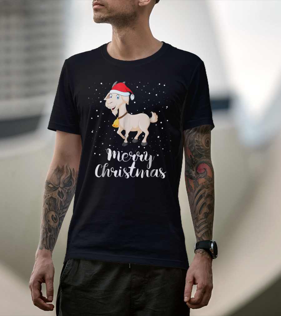 Merry Christmas Goat Funny Matching Family Holiday Group T-Shirt