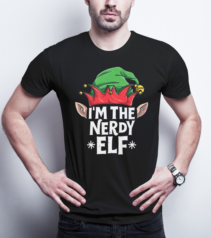 I'm The Nerdy Elf Christmas Family Matching Holiday T-Shirt