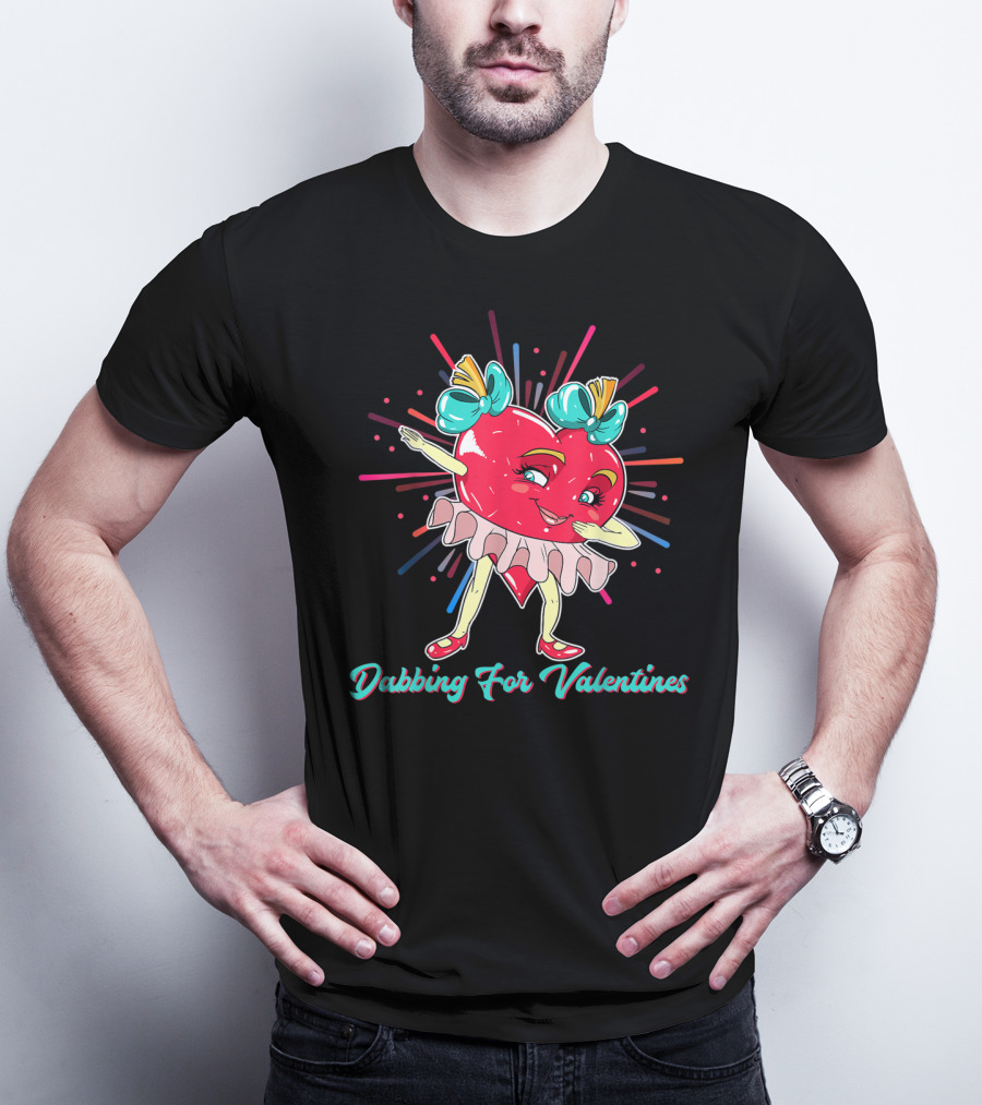 Dabbing For Valentines Heart Girl T-Shirt