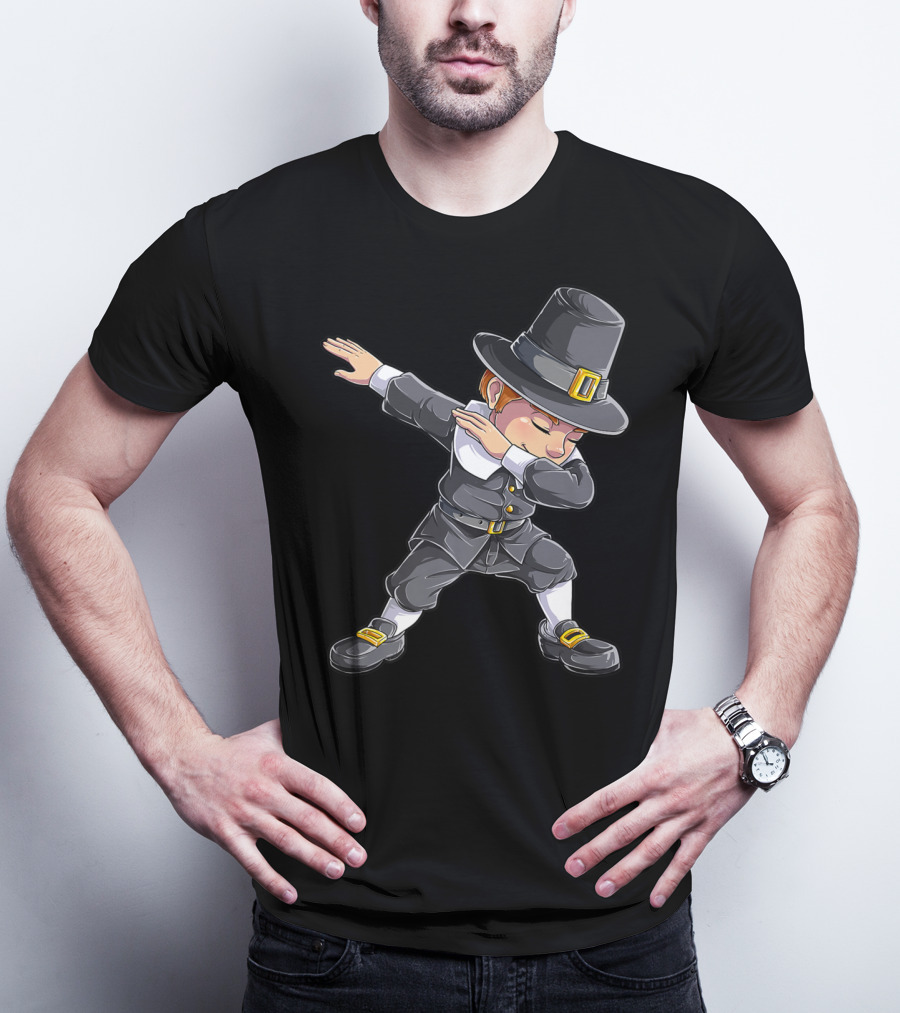 Thanksgiving Dabbing Pilgrim Boy Dab Pose T-Shirt