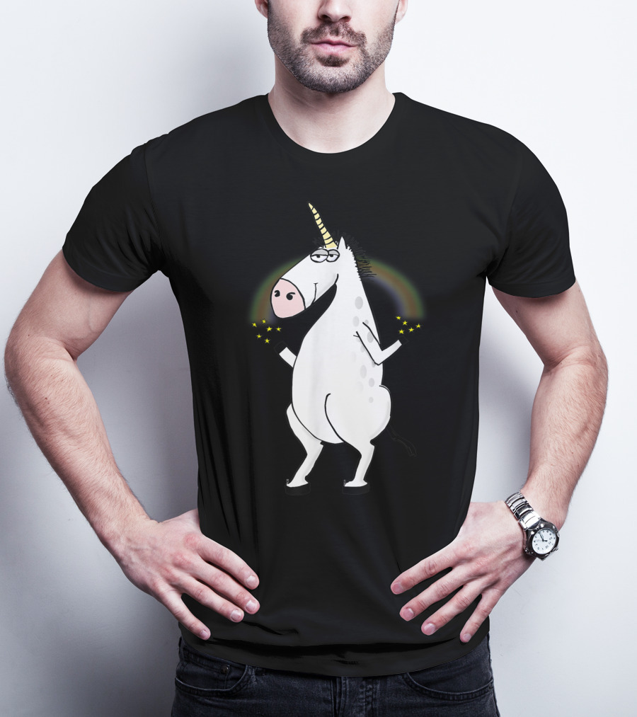 Party Unicorn Loves To Dance Hard To Electro Music With Sparkling Rainbow Vibes T-Shirt