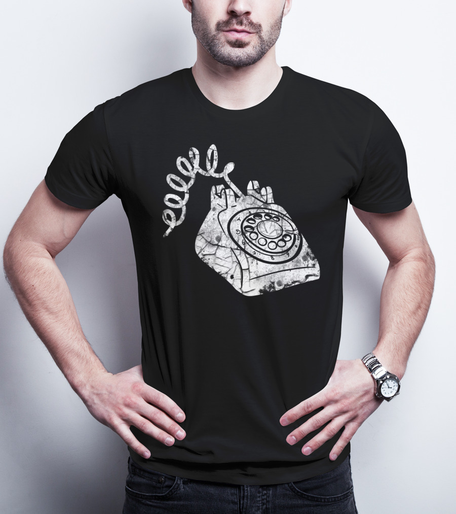 Vintage Phone Valentines Day Girls Boys Retro Rotary Telephone T-Shirt