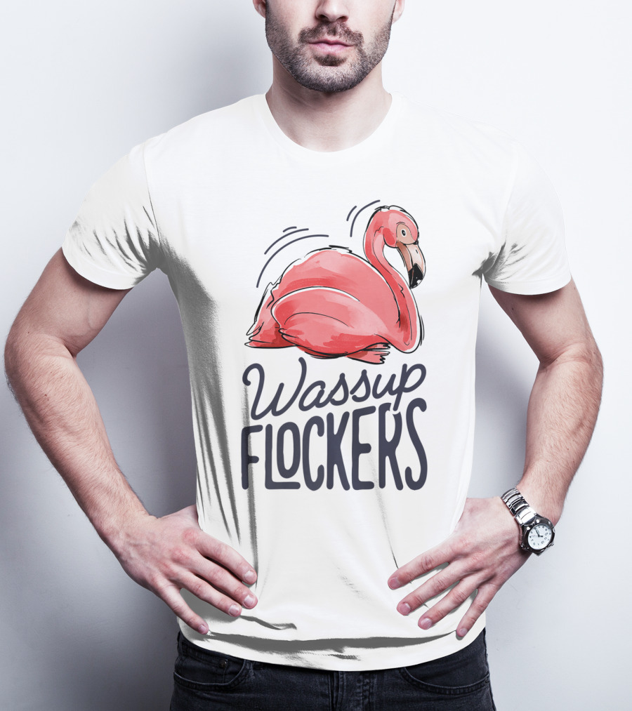 Wassup Flockers Pink Flamingo Lovers Funny Summer Flockers 14 T-Shirt