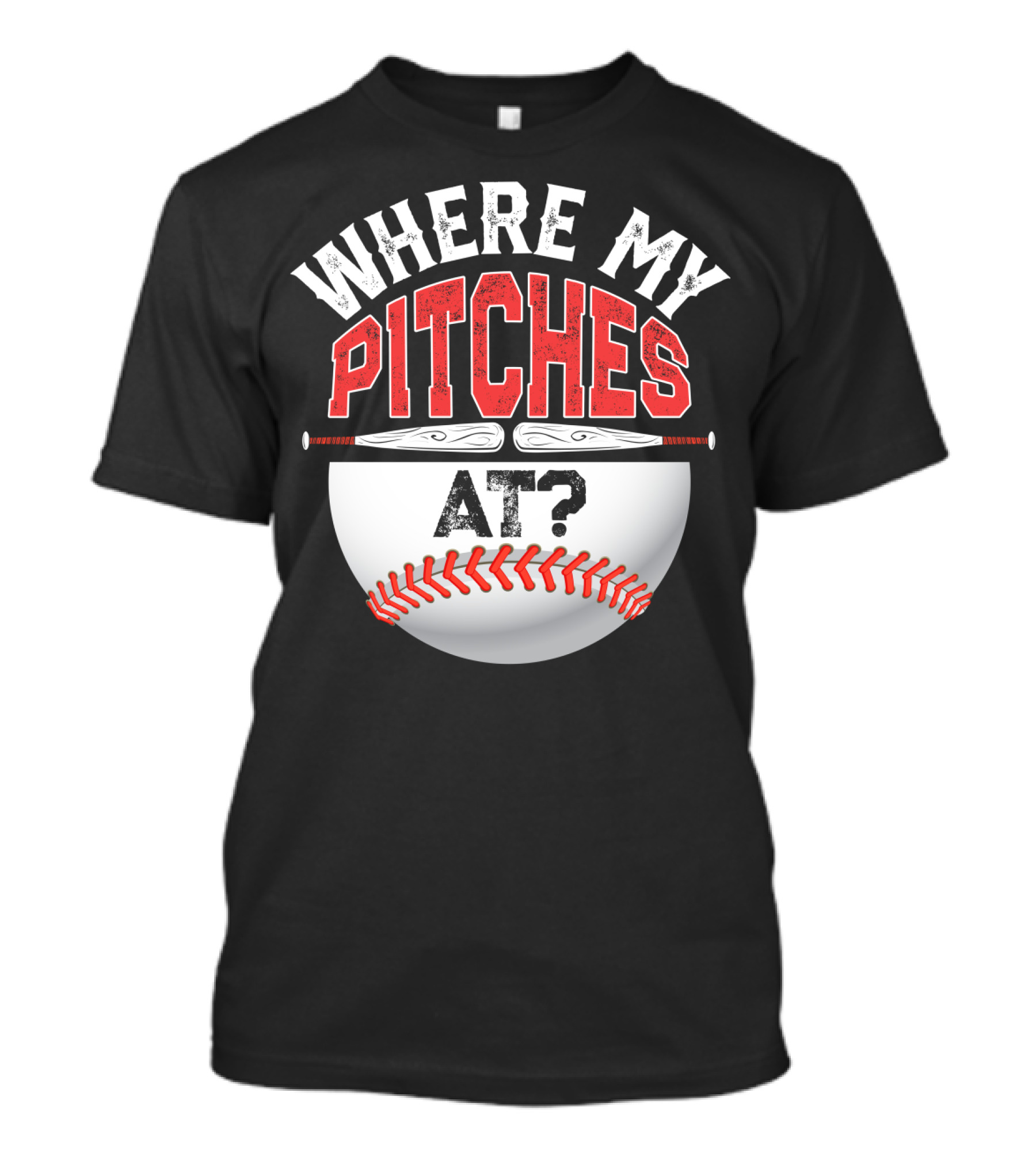Where My Pitches At Baseball Kids11 Baseball T-Shirt